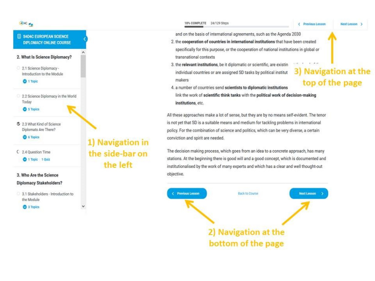 1.2.3 How can you navigate between modules, lessons and topics? – EU ...